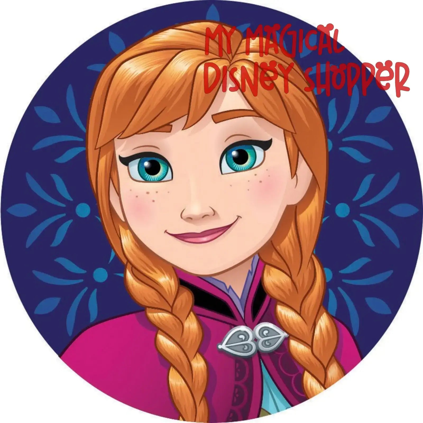 Anna Ad-Fab™ Disney Princess Adhesive Fabric 3" Sticker – My Magical ...