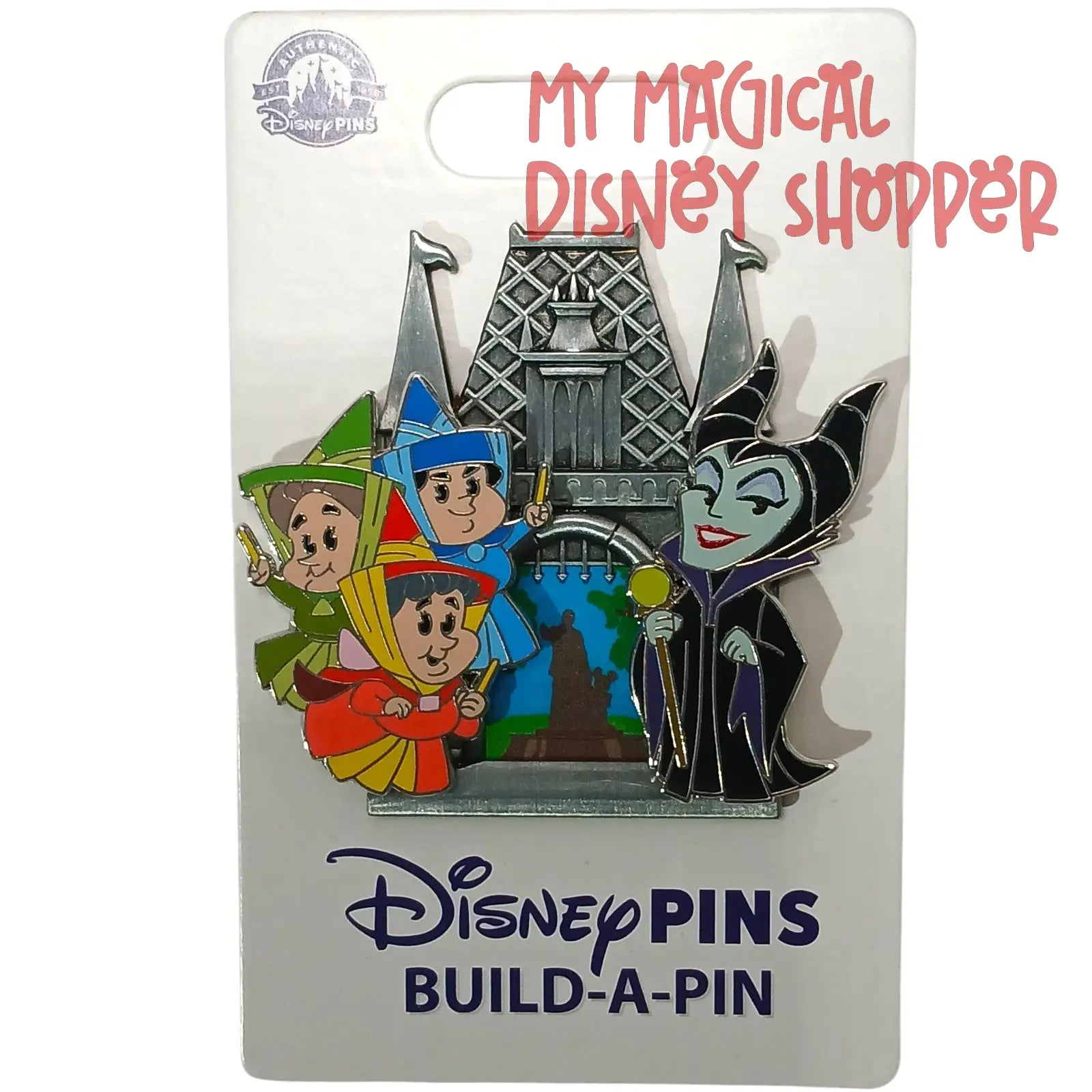 Build-A-Pin Series with Maleficent and Fairies Fantasyland Castle Set ...